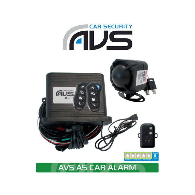 AVS A5 5 Star Rating Car Alarm with 2 Immobilisers and Glass Break Sen ...